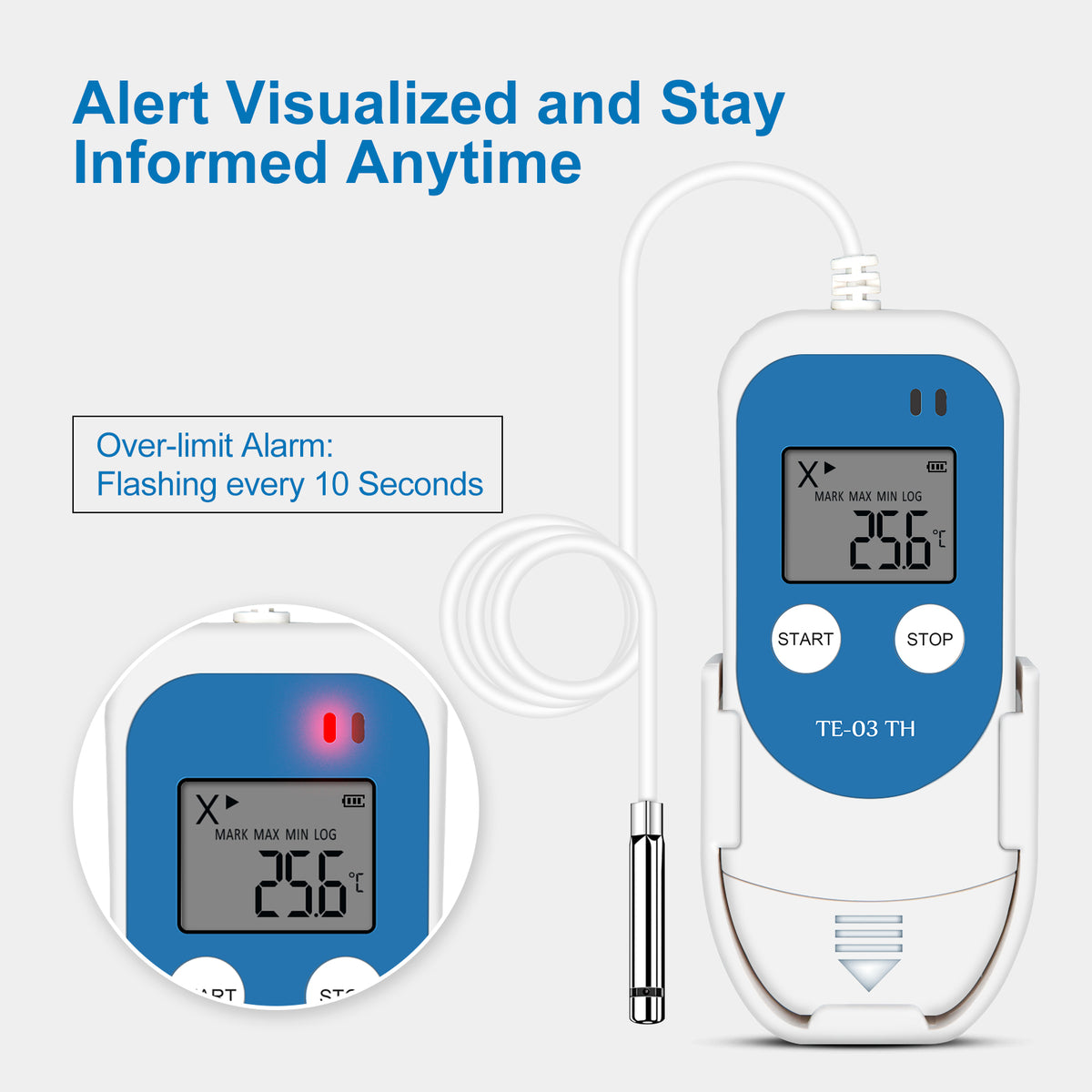 Freezer Temperature Thermometer ThermElc Temperature Data Logger With ...
